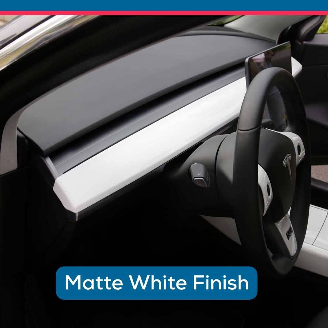 Clevisco.ae Tesla Model 3 & Y Dashboard Trim Upgrade - Matte White