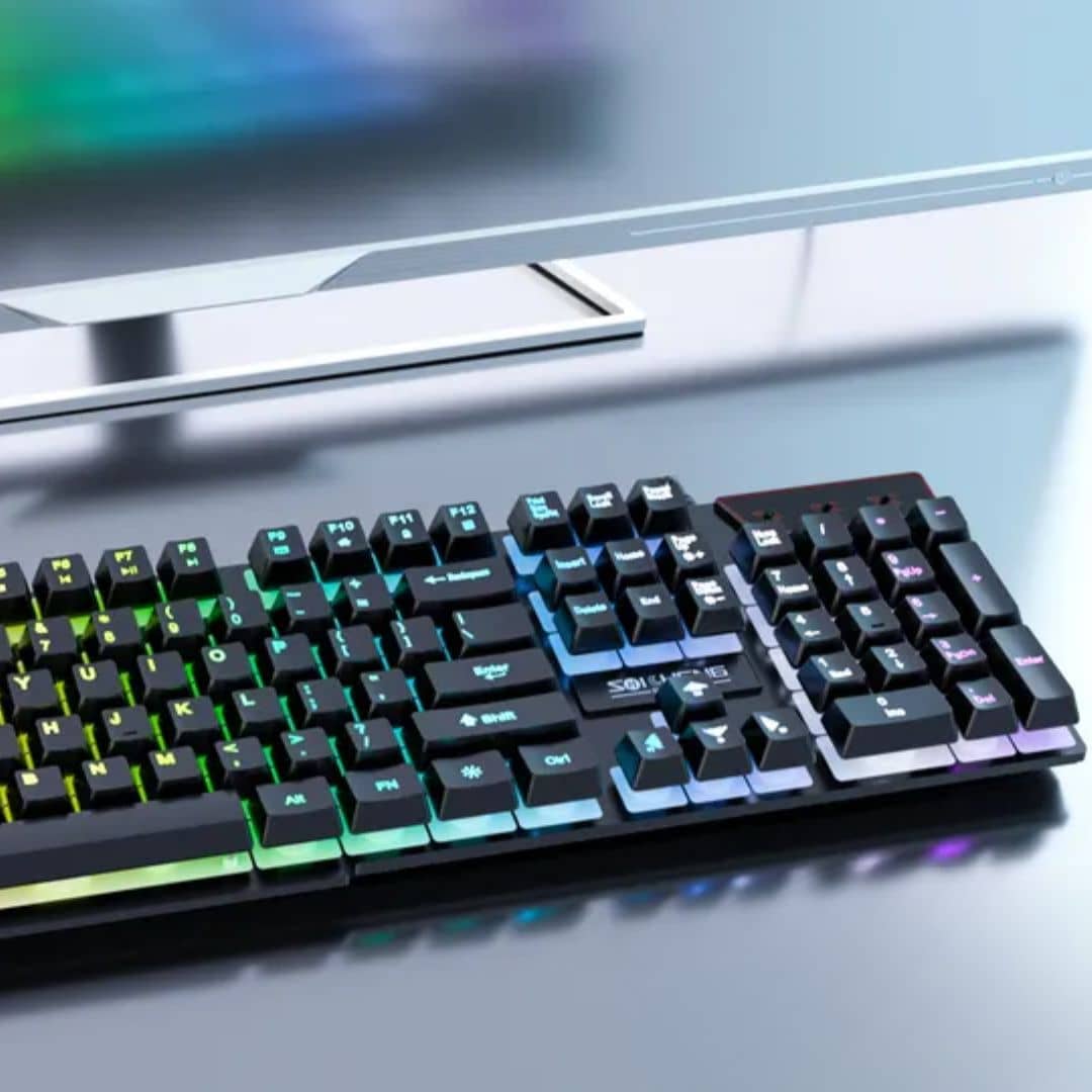Clevisco RGB Metal-Like Feel Gaming Keyboard with LED Lighting